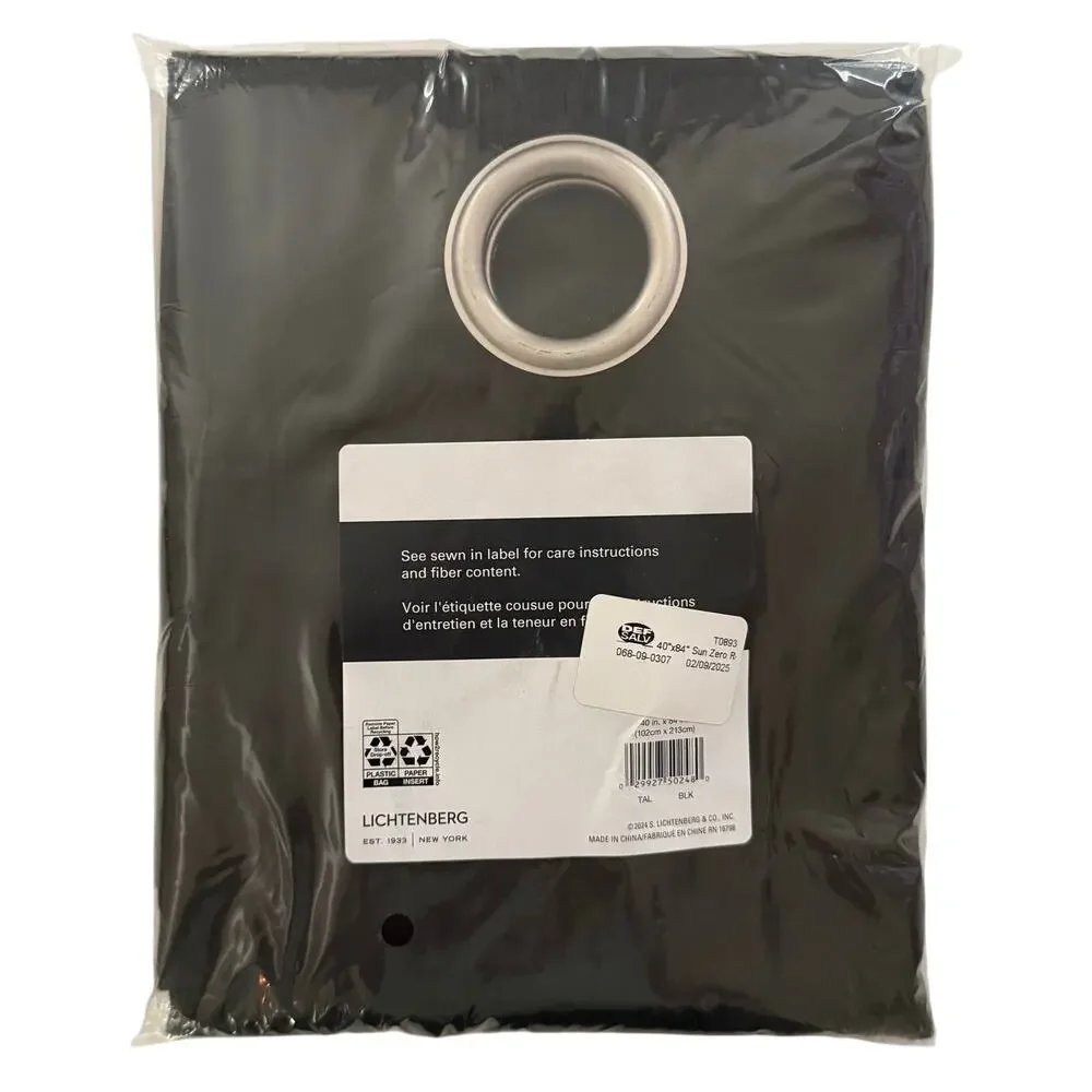 No 918 | Accents | No 98 Lichtenberg Solid Black Sun Zero Curtain Panel ...